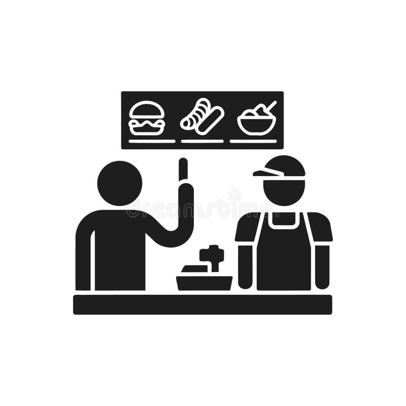 Customer Ordering Food Icon Stock Vector - Illustration of customer ...