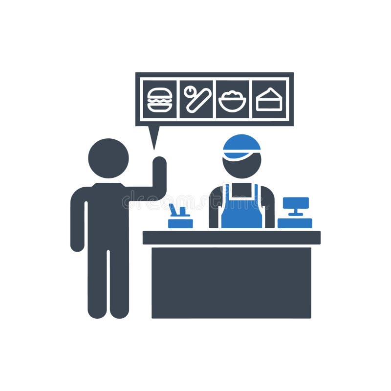 Customer Ordering Food Icon Stock Vector - Illustration of customer ...
