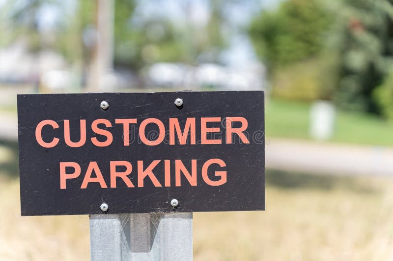 Customer Parking Sign in Front of Business Stock Image - Image of house ...