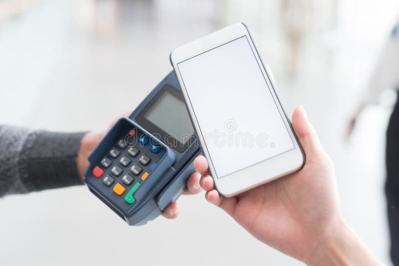 Customer pay by cellphone stock photo. Image of rfid - 70546402
