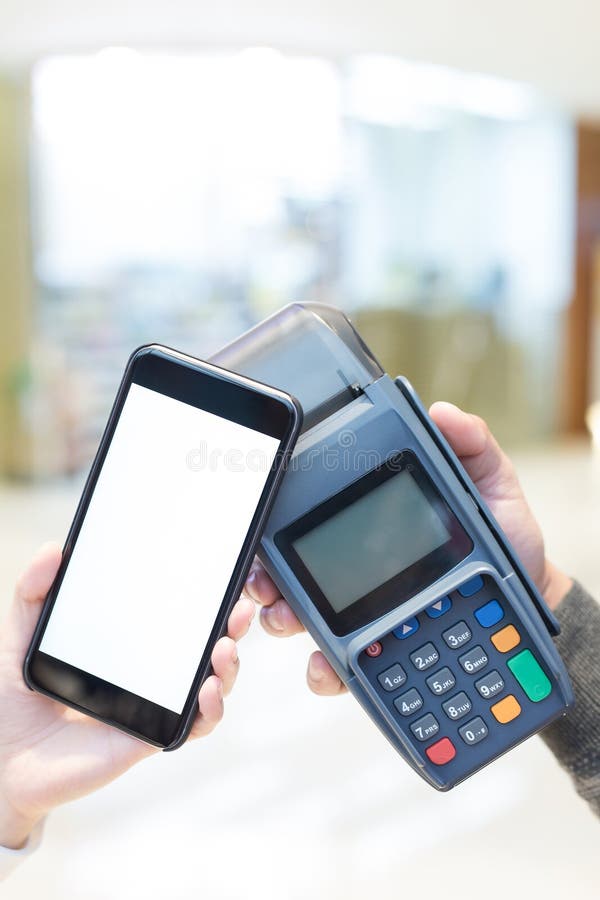 Customer pay by cellphone stock photo. Image of card - 70546534