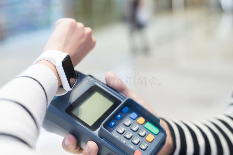 Customer Pay by Smart Watch Stock Image - Image of finance, sale: 70897357