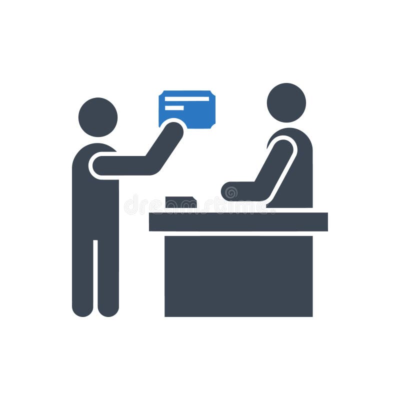 Customer Paying at Counter Icon Stock Vector - Illustration of card ...