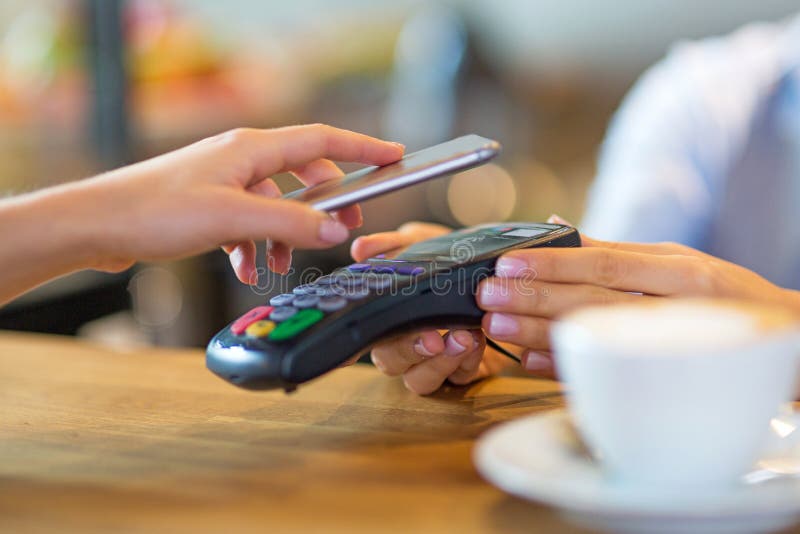 Customer Paying through Mobile Phone Stock Image - Image of payment ...