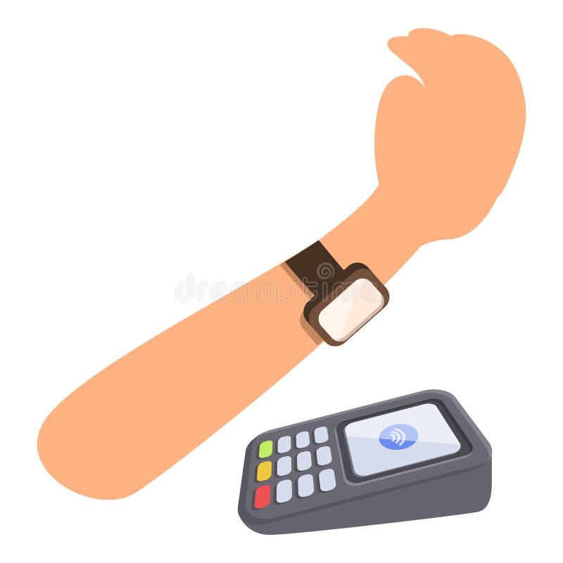Customer Paying Using Smartwatch for Nfc Payment on Pos Terminal Stock ...