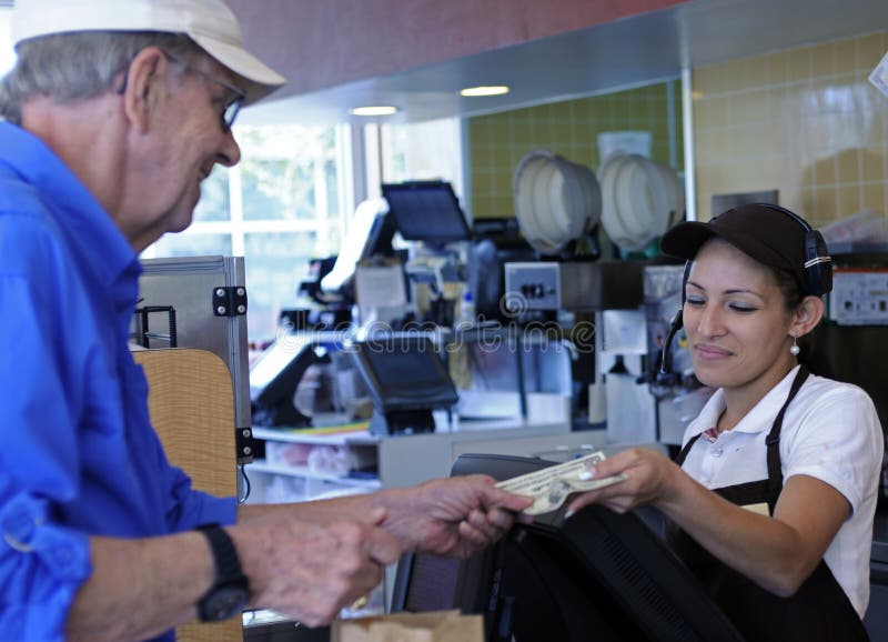Customer pays cashier stock image. Image of money, store - 21784661