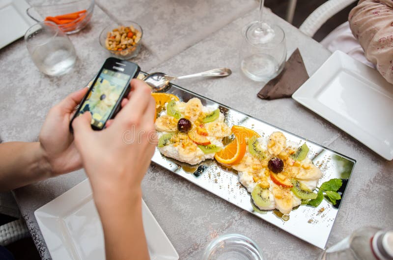 Customer Photographing Food Stock Image - Image of fruits, diet: 43383153