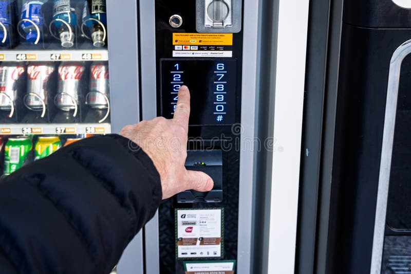 Customer Pressing Button Vending Machine Keypad Stock Photos - Free ...