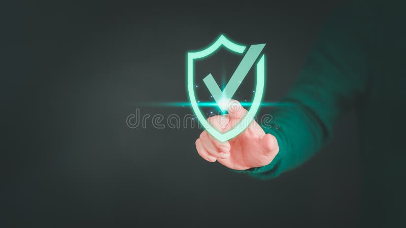 Customer is Pressing Identity Proofing Icon for Security Protection ...