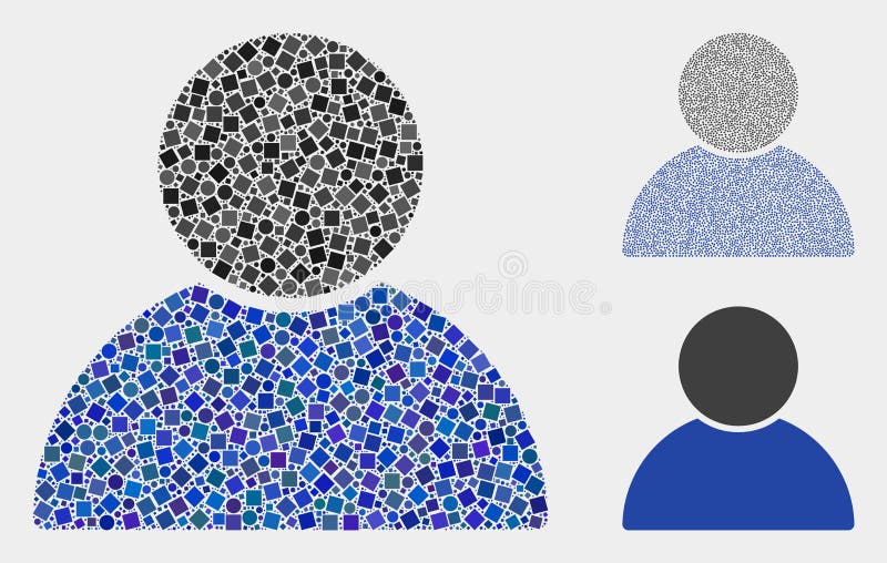 Customer Profile Icon Collages of Squares and Circles Stock Vector ...