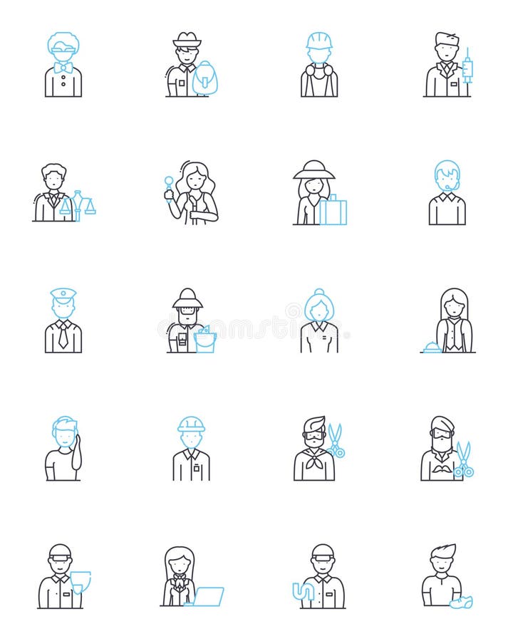 Customer Profiling Linear Icons Set. Segmentation, Demographics ...