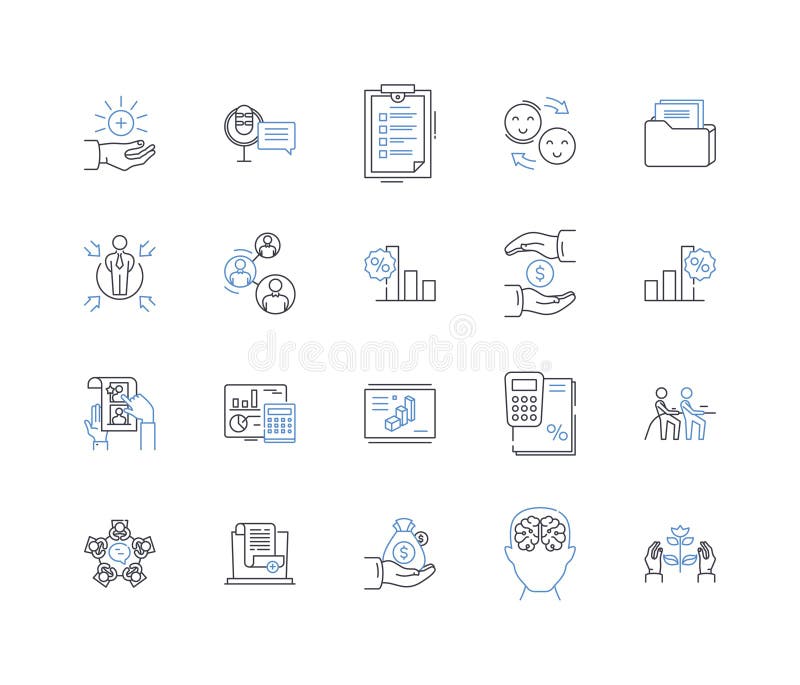 Customer Progress Line Icons Collection. Improvement, Satisfaction ...