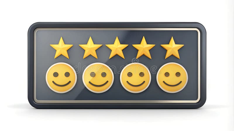 A Customer Rating with a Happy Icon Stock Illustration - Illustration ...