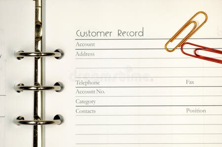 Customer record form stock photo. Image of phone, note - 16383084