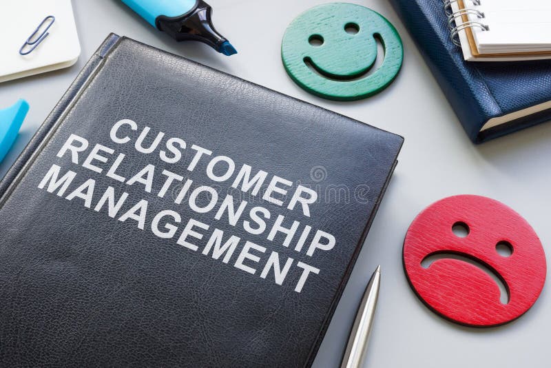 Customer Relationship Management Book and Smiles. Stock Photo - Image ...