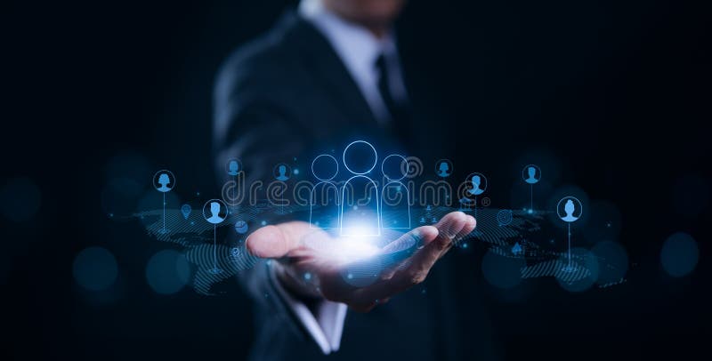 Customer Relationship Management Concept. Businessman Showing ...