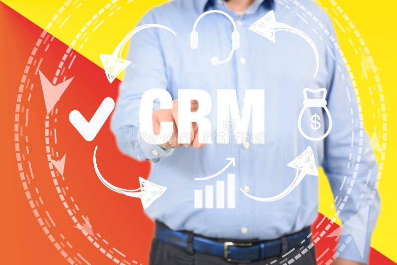 Customer Relationship Management Concept Man Selecting CRM Stock Photo ... Customer Relationship Management Concept Man Selecting CRM Stock Photo ...