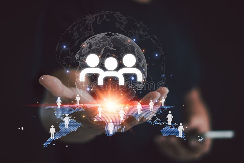 Customer Relationship Management, CRM. Business People Use Computer ...