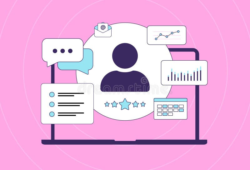 Customer Relationship Management. CRM Software with Customer Data ...