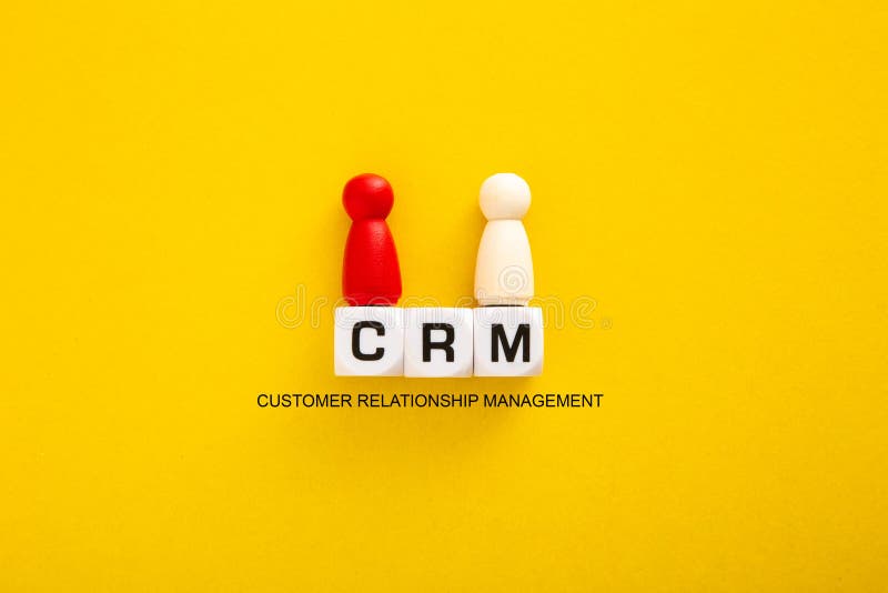 Customer Relationship Management CRM on Yellow Background Stock Image ...
