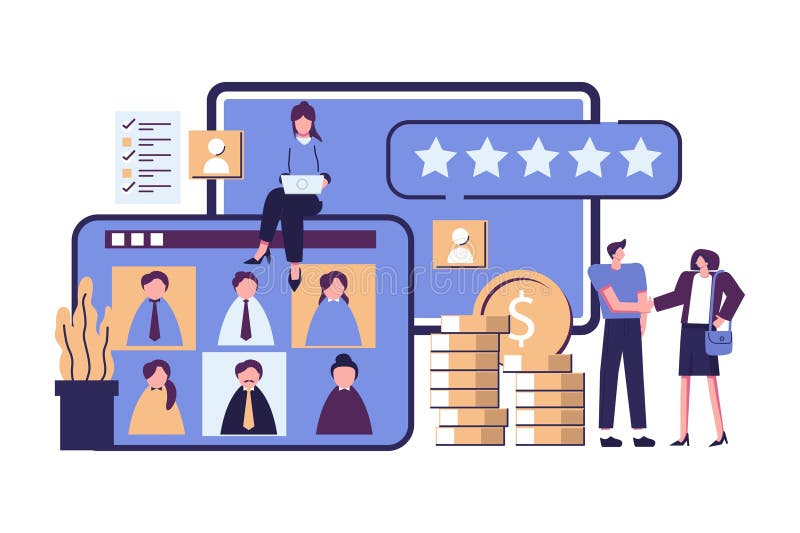 Customer Relationship Management Flat Style Illustration Design Stock ...