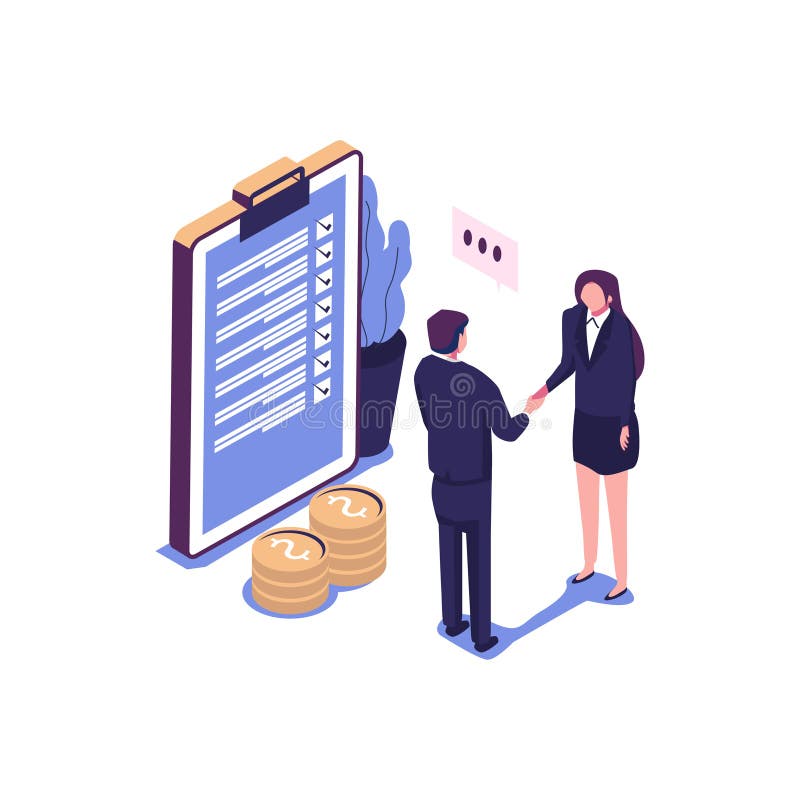 Customer Relationship Management Flat Style Isometric Illustration ...
