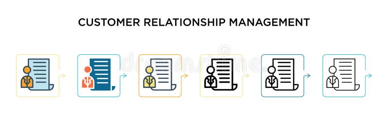 Customer Relationship Management Vector Icon in 6 Different Modern ...