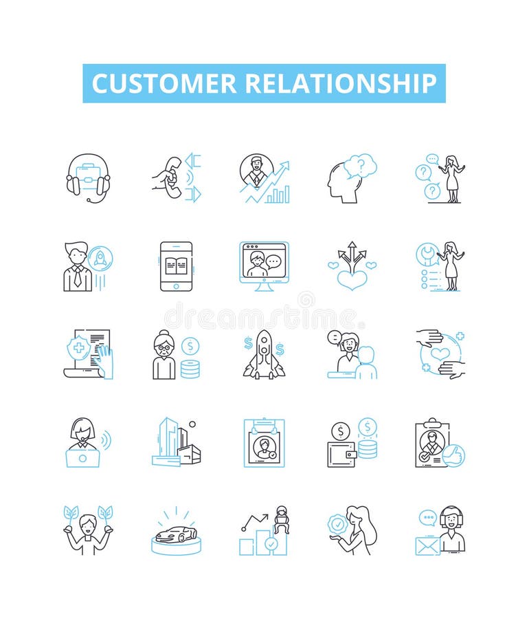 Customer Relationship Vector Line Icons Set. Customer, Relationship ...