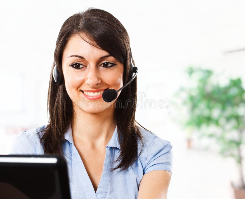 Customer Service Representative with Headset Stock Photo - Image of ...
