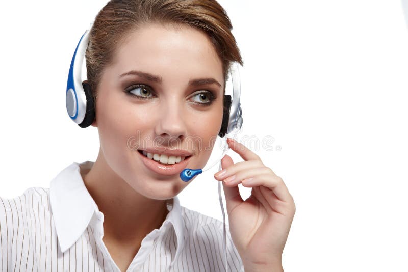 Beautiful Smiling Customer Service or Sales Representative Stock Photo ...
