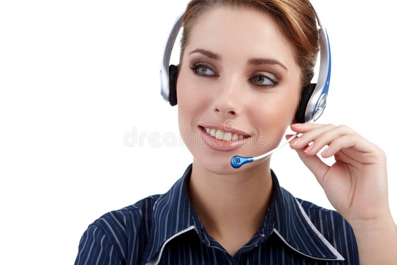 Beautiful Smiling Customer Service or Sales Representative Stock Photo ...