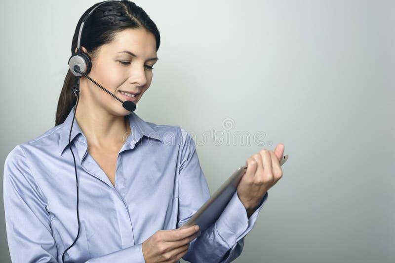 Customer Representative Holding Tablet Computer Stock Photo - Image of ...