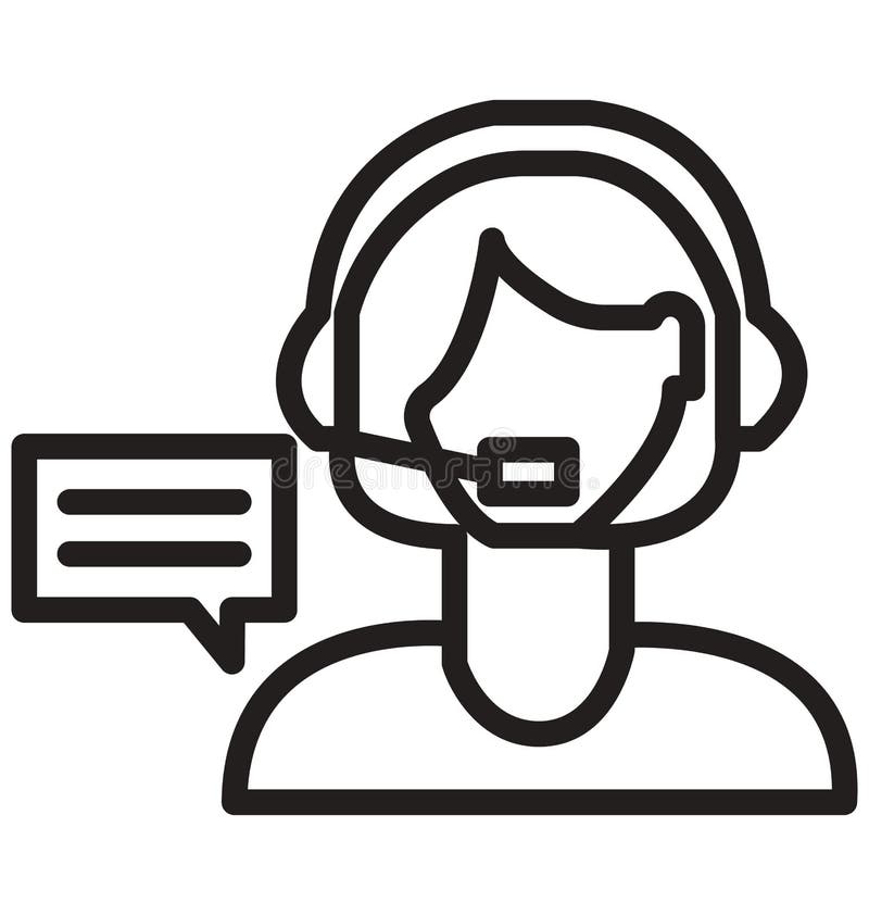 Customer Representative Line Isolated Icon Can Be Easily Modified and ...