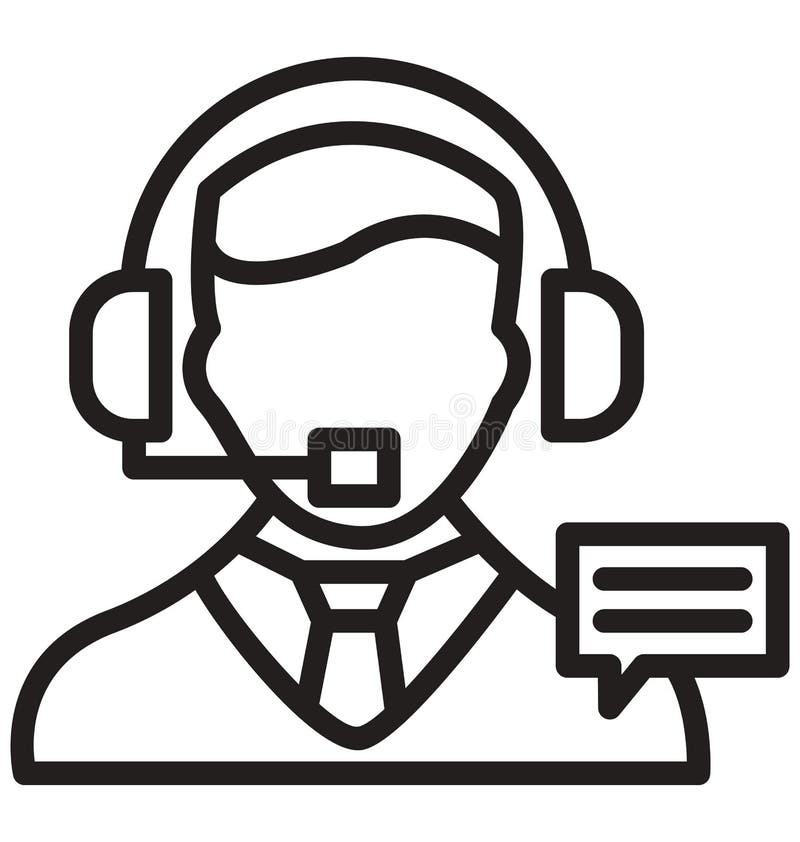 Customer Representative Line Isolated Vector Icon Can Be Easily ...