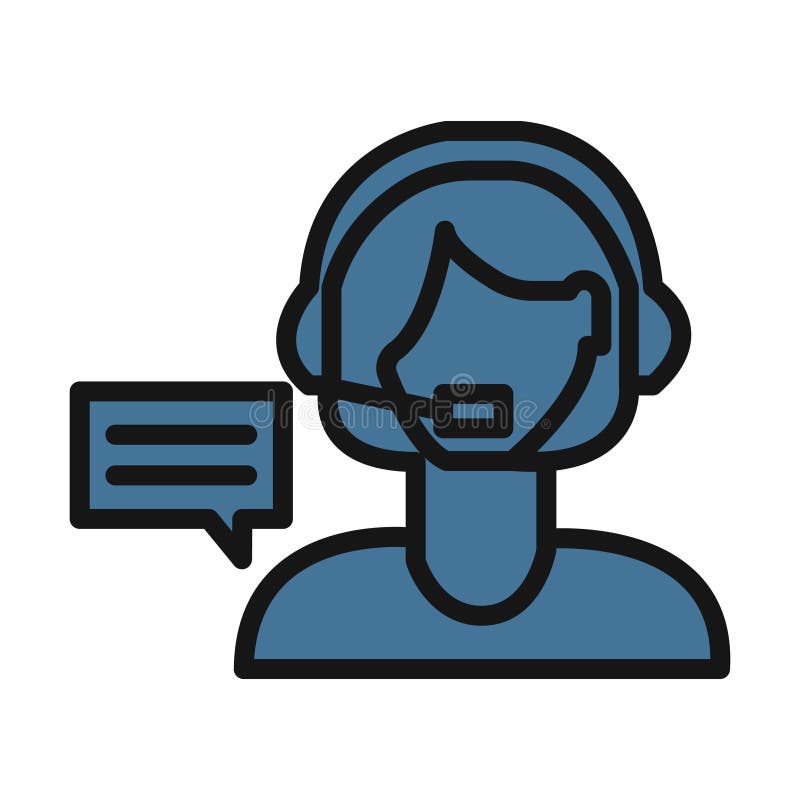 Customer Representative Line Isolated Vector Icon Can Be Easily ...