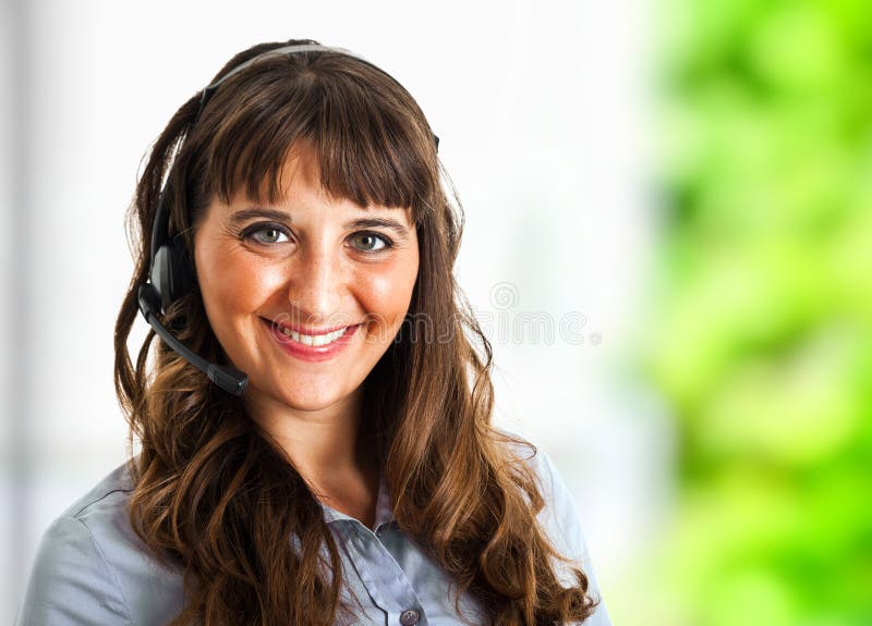 Customer Representative Portrait Stock Image - Image of smile, contact ...