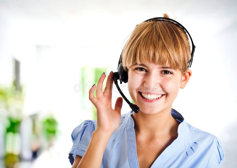 Customer Representative Smiling Stock Photo - Image of communication ...