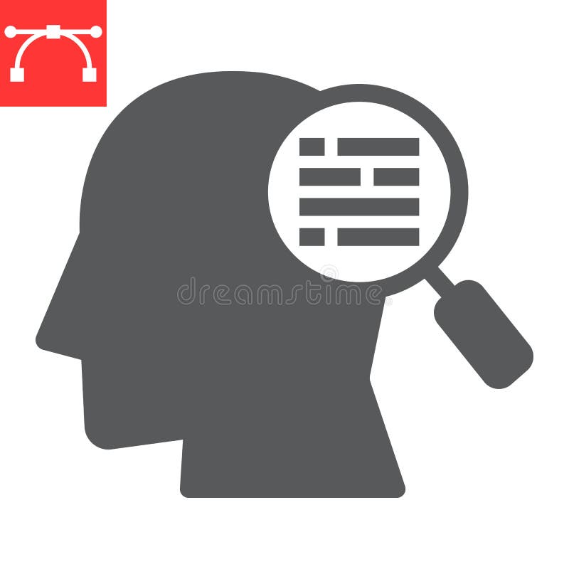 Customer Requirement Glyph Icon, Managment and Business, Man with ...