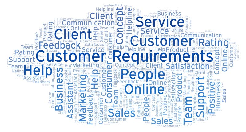 Customer Requirements Word Cloud. Stock Illustration - Illustration of ...
