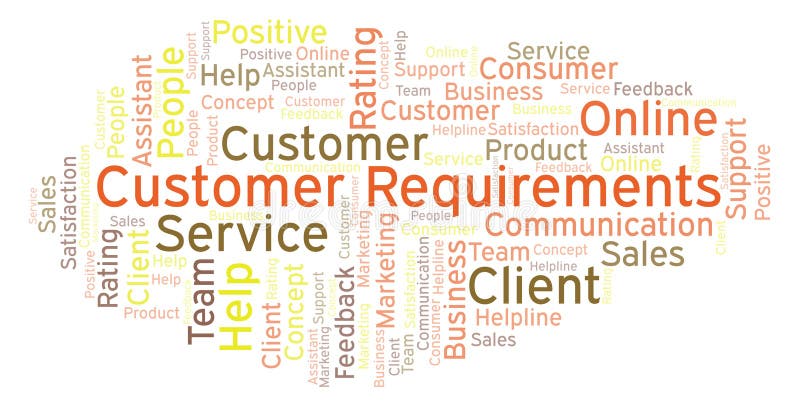 Customer Requirements Word Cloud. Stock Illustration - Illustration of ...