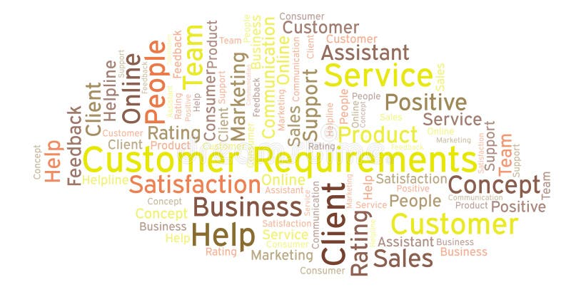Customer Requirements Word Cloud. Stock Illustration - Illustration of ...