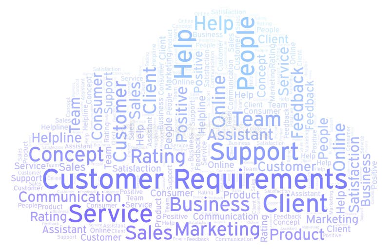 Customer Requirements Word Cloud. Stock Illustration - Illustration of ...