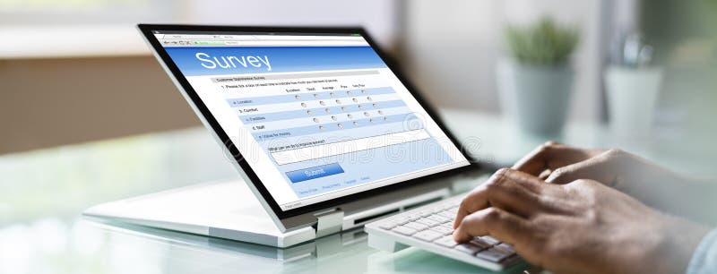Customer Research Survey or Online Poll Questionnaire Stock Photo ...