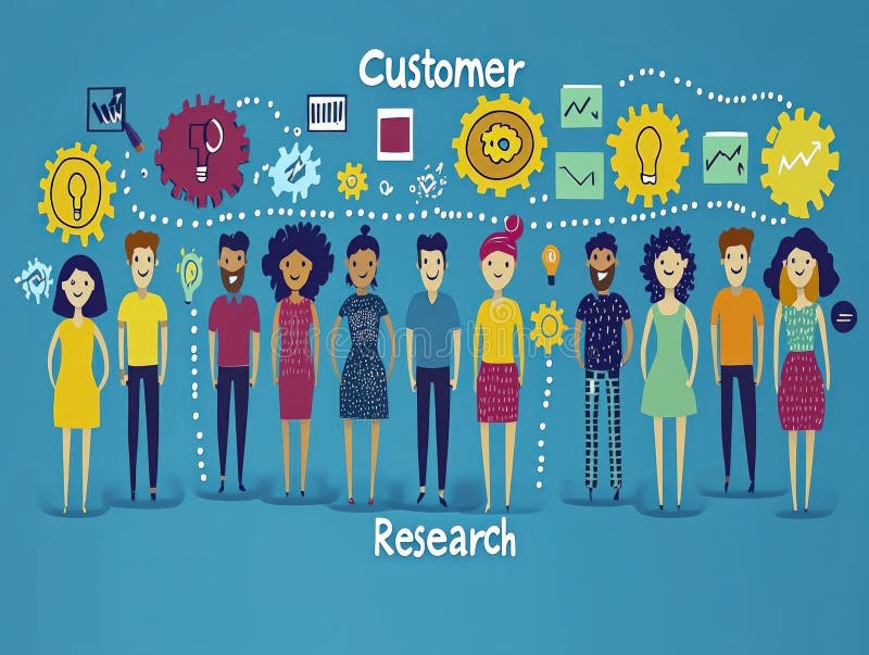 Customer Research Text Illustration Stock Illustration - Illustration ...