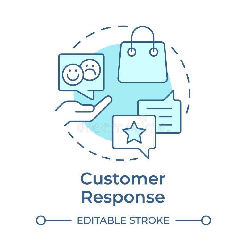 Customer Response Soft Blue Concept Icon Stock Vector - Illustration of ...