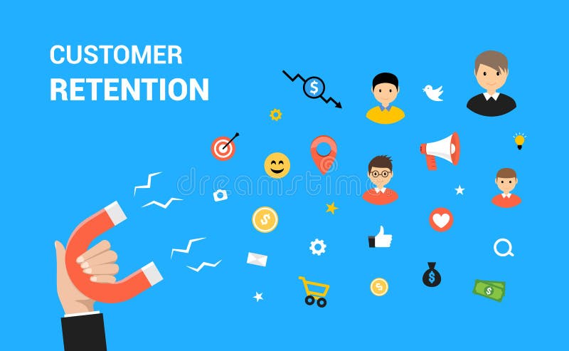 Customer Retention Flat Vector Web Design. Target Marketing Strategy ...