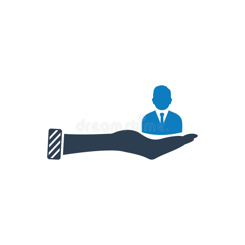 Customer Retention Icon. with Man and Hand Symbols. Editable Flat ...