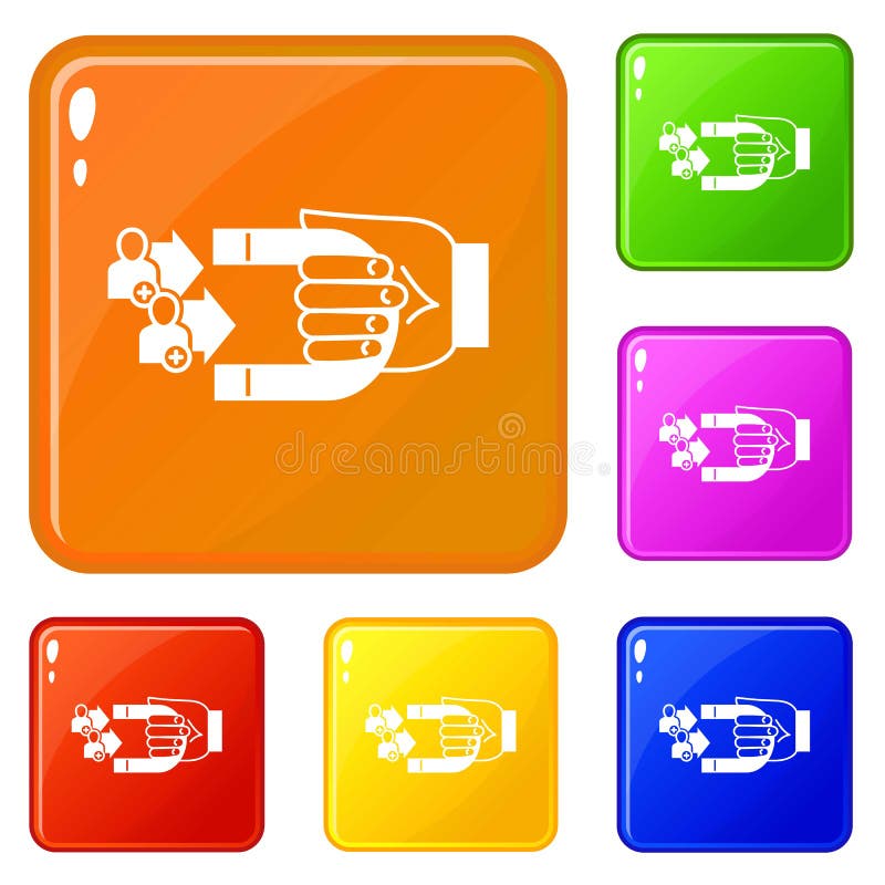 Customer Retention Icons Set Vector Color Stock Vector - Illustration ...