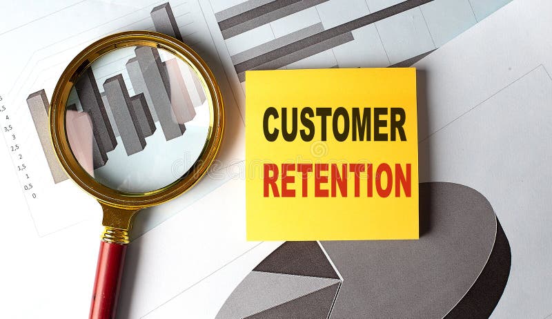 CUSTOMER RETENTION Text on Sticky on Chart, Business Stock Image ...