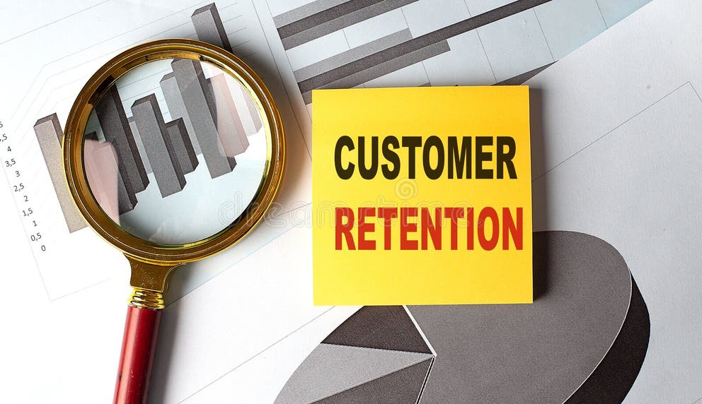 CUSTOMER RETENTION Text on Sticky on Chart, Business Stock Image ...